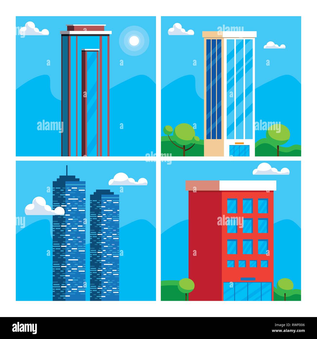 buildings construction cityscape scene vector illustration design Stock ...