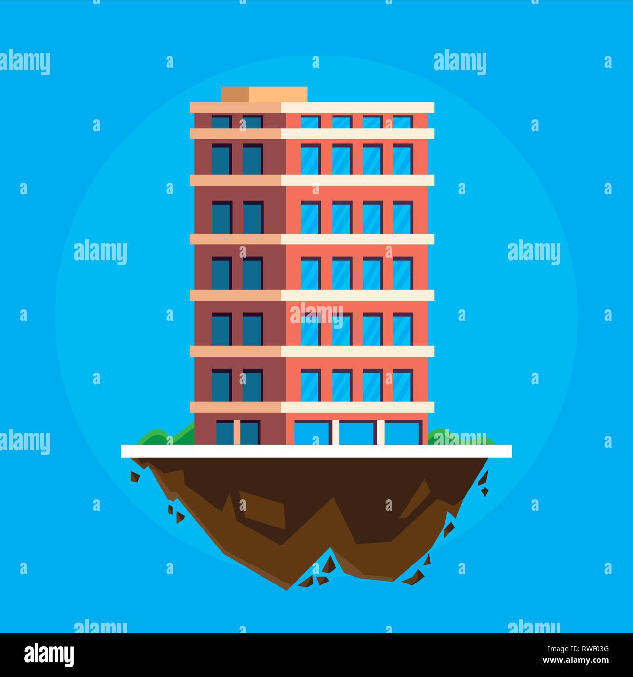 building in terrain scene vector illustration design Stock Vector Image ...