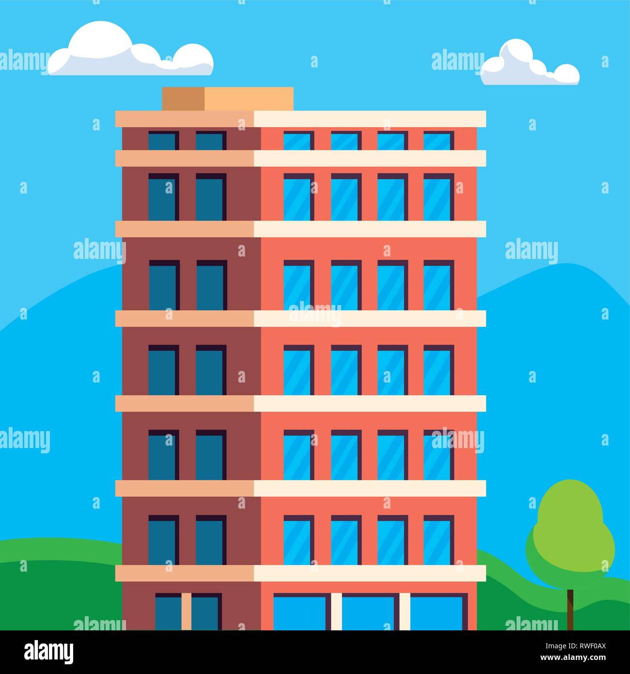 The city scenery and architectural design Stock Vector Images - Alamy