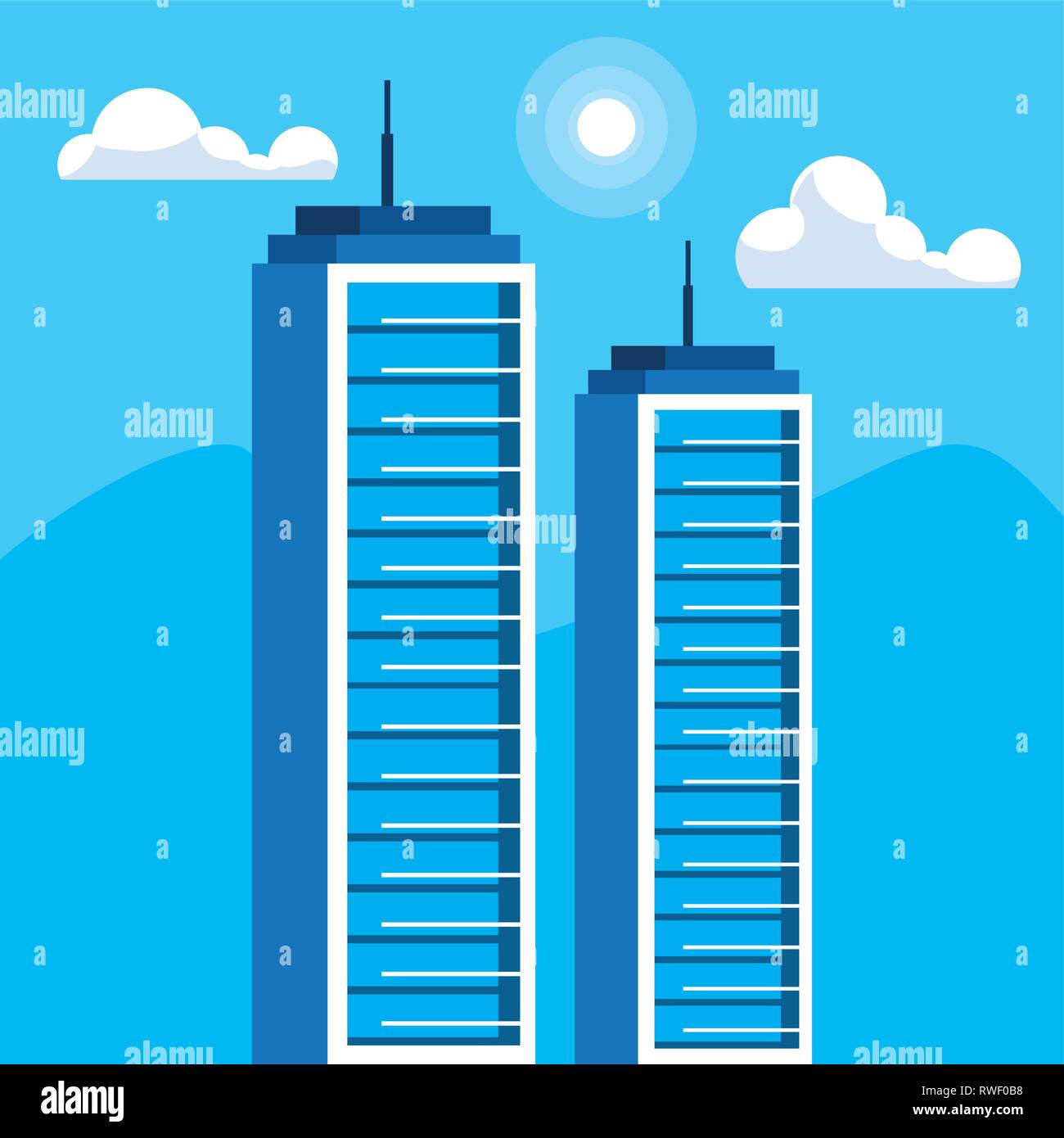 buildings construction cityscape scene vector illustration design Stock ...