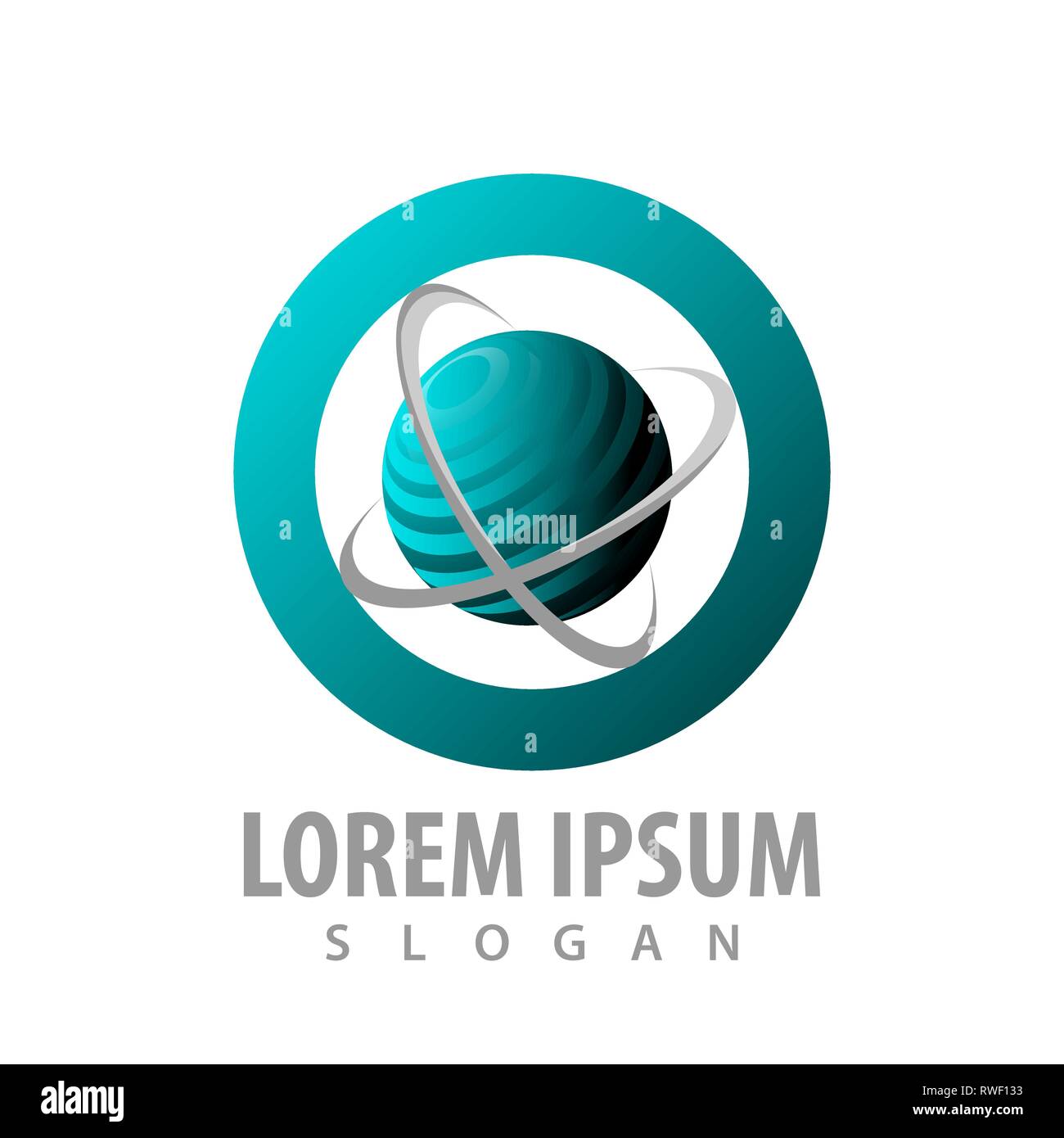 Circle Orbit planet logo concept design. Symbol graphic template ...