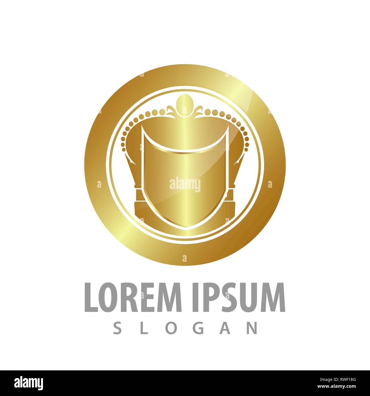 Luxury shield circle crown logo concept design. Symbol graphic template ...