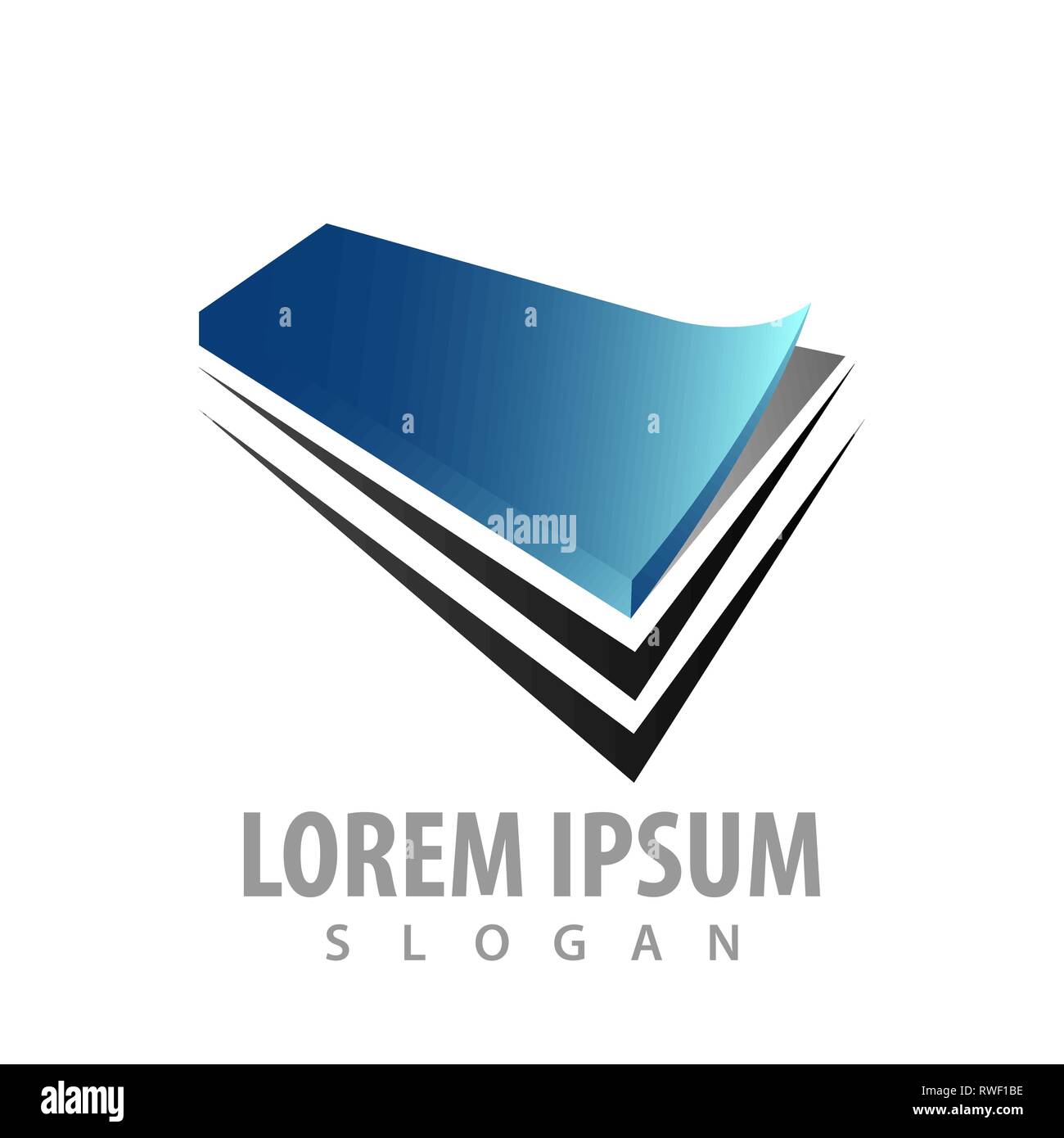 paper pile logo concept design. Symbol graphic template element Stock ...