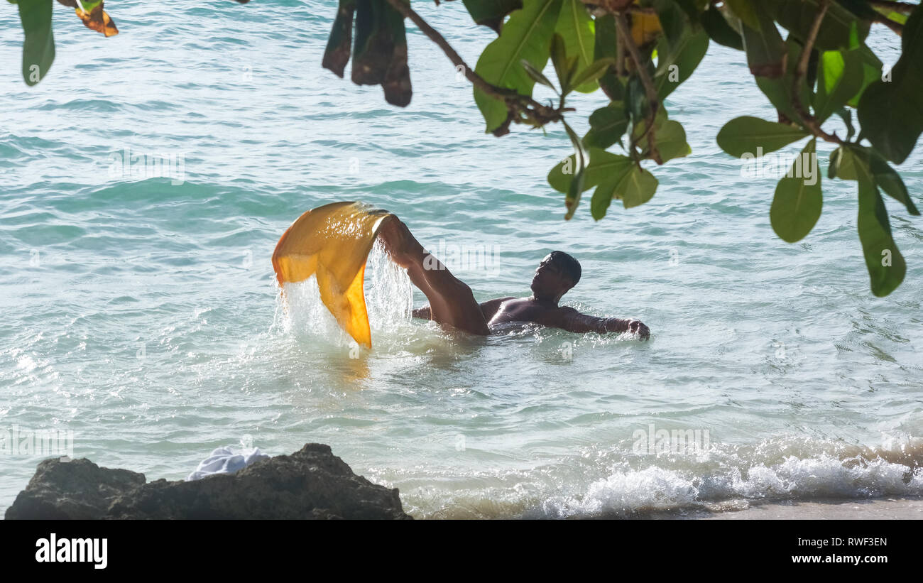 Male Mermaid, known as Shokoy, practicing in Sea - Boracay Island ...