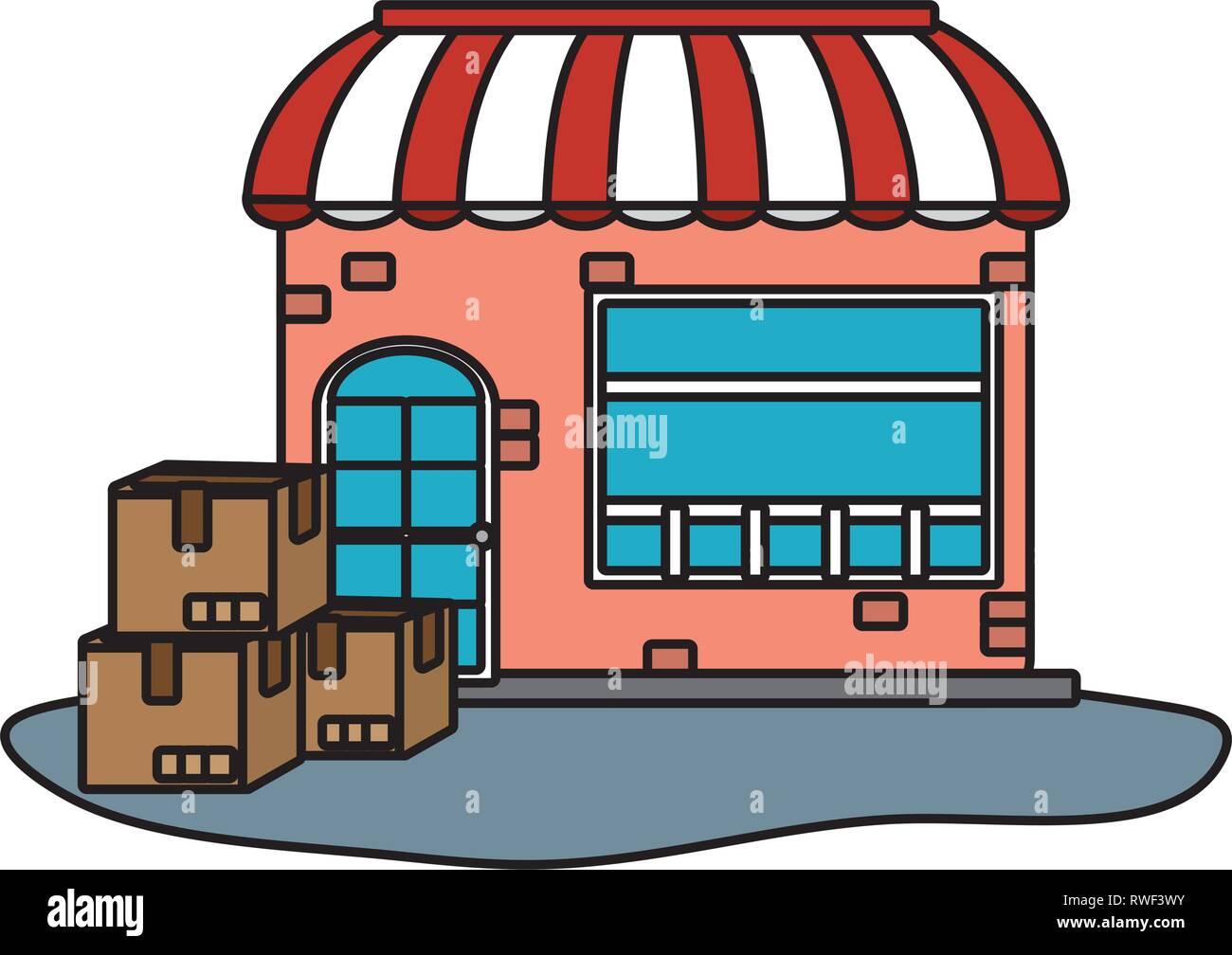shopping store cartoon Stock Vector Image & Art - Alamy