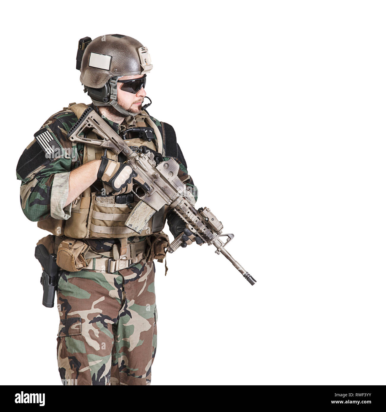 A U.S. Marine Corps special operations command Marsoc raider with ...