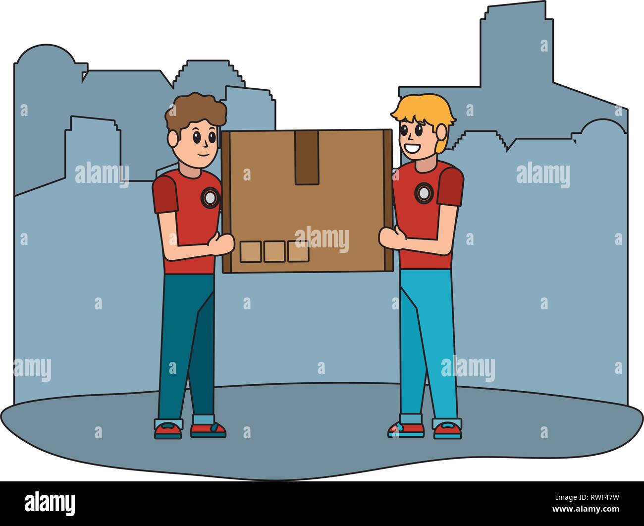 delivery service cartoon Stock Vector Image & Art - Alamy