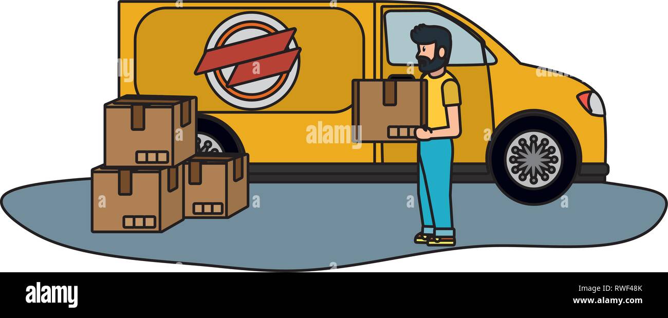 delivery service cartoon Stock Vector Image & Art - Alamy