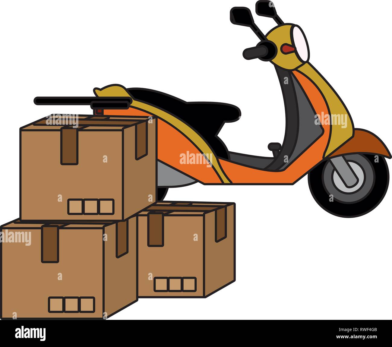 delivery service cartoon Stock Vector Image & Art - Alamy