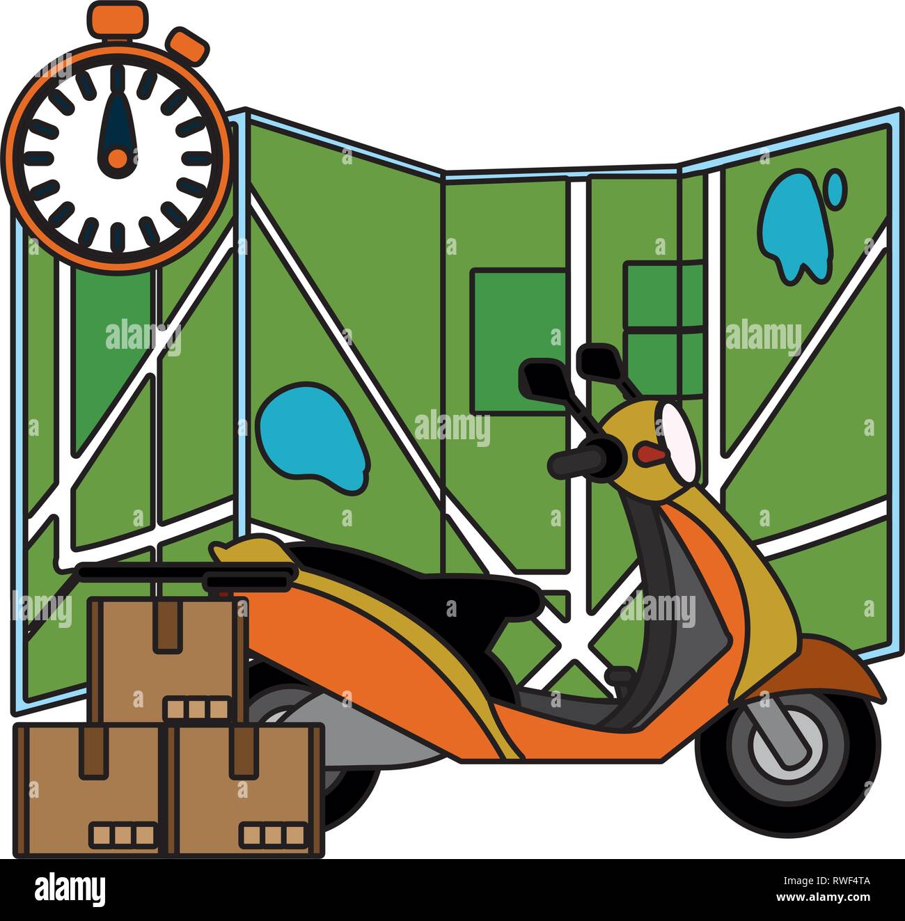 delivery service cartoon Stock Vector Image & Art - Alamy