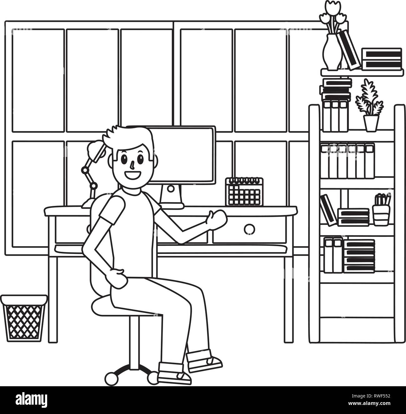 online education man cartoon Stock Vector Image & Art - Alamy