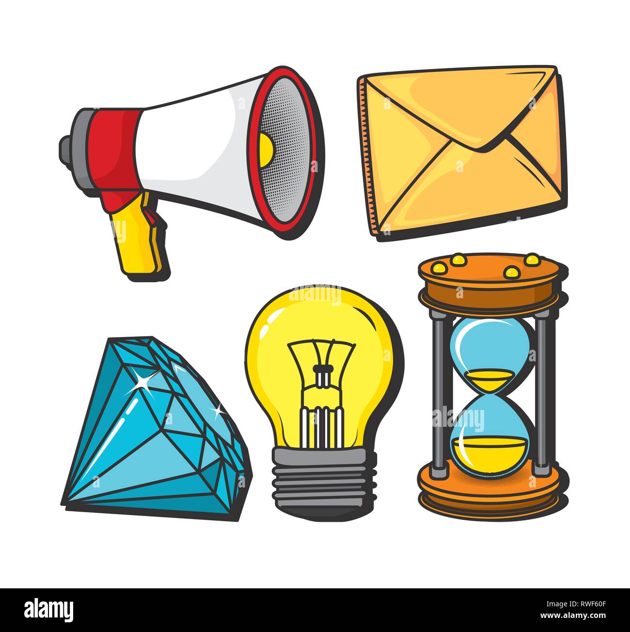 Pop art design megaphone Cut Out Stock Images & Pictures - Alamy