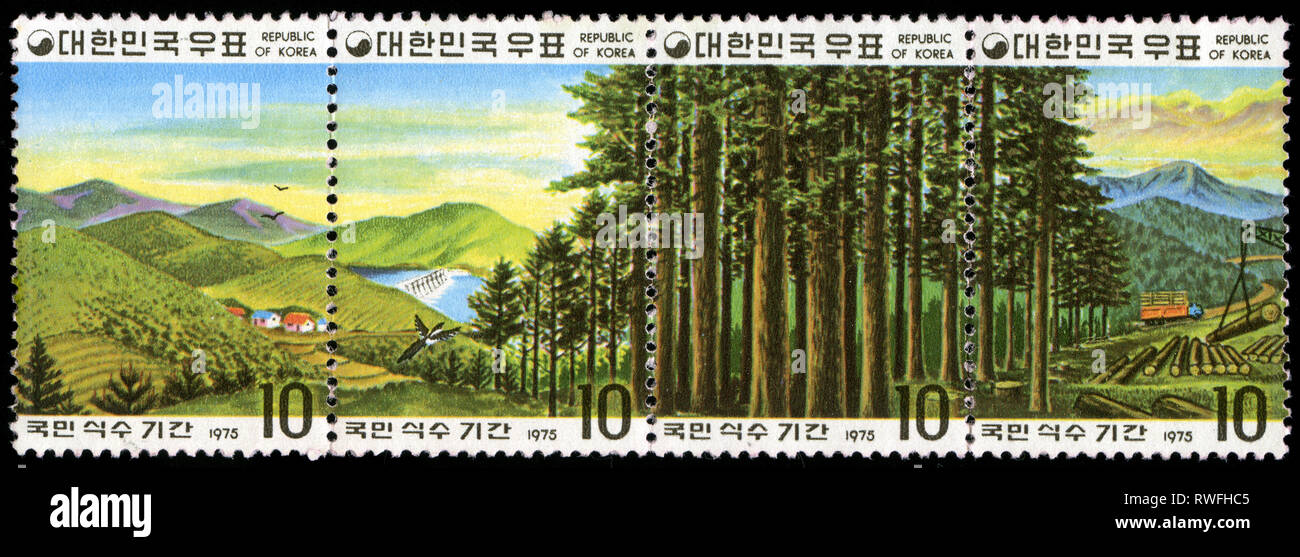 Postage stamps from South Korea in the Natlional Tree Planting Month ...