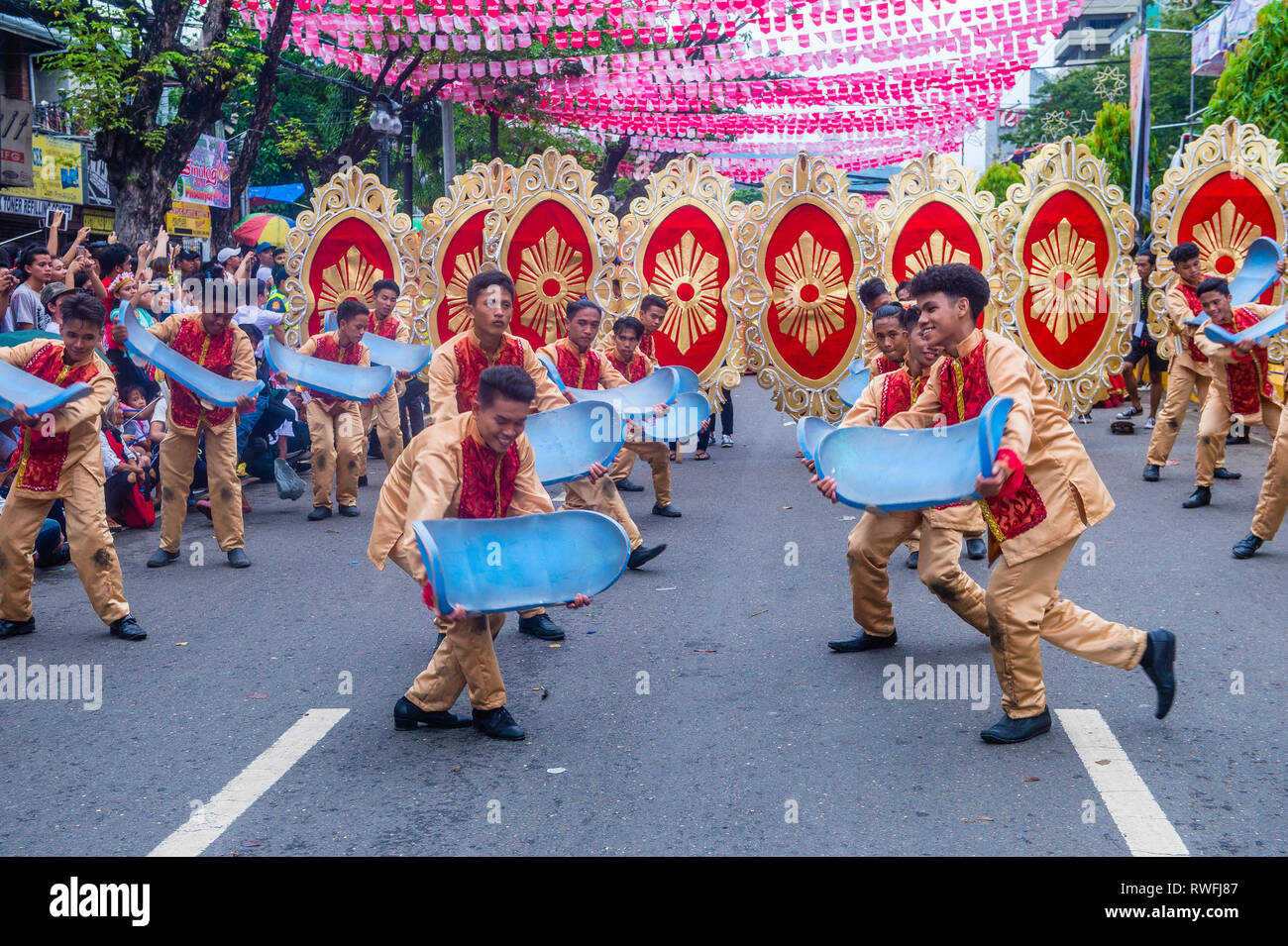 Participants in the Sinulog festival in Cebu city Philippines Stock ...