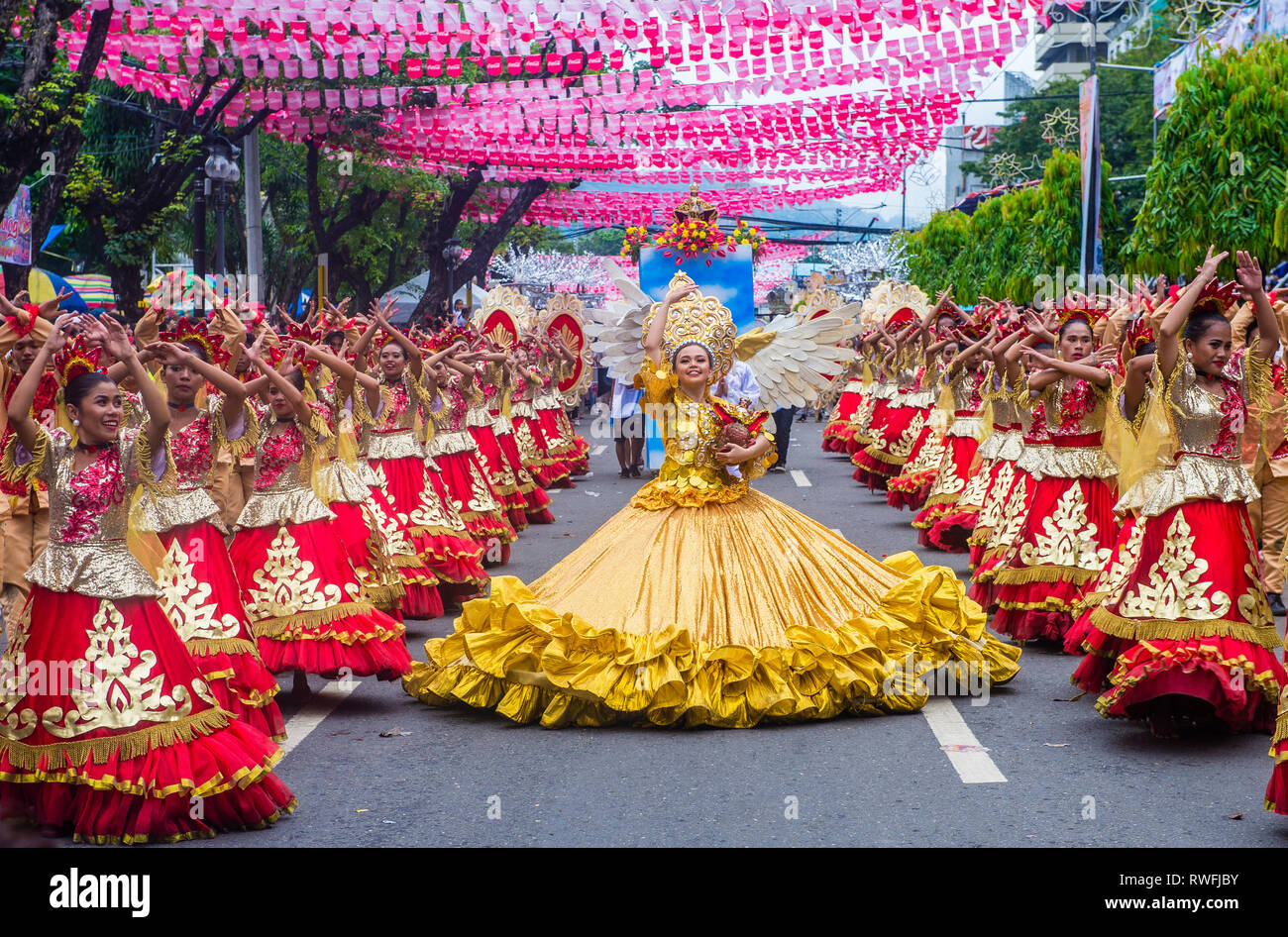 Participants in the Sinulog festival in Cebu city Philippines Stock ...
