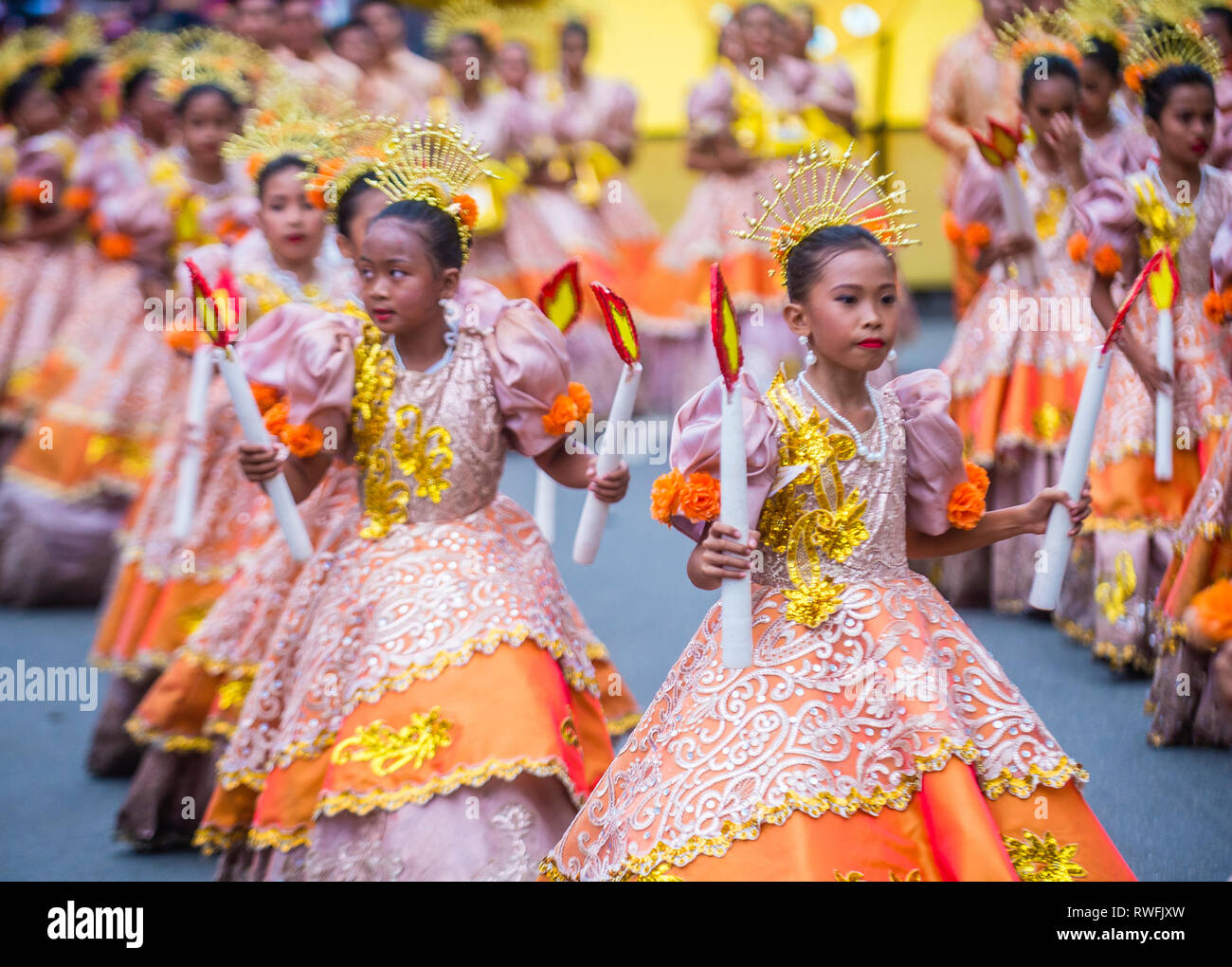Participants in the Sinulog festival in Cebu city Philippines Stock ...