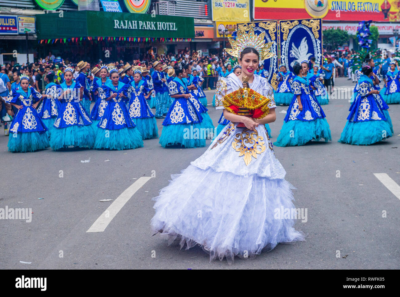 Participants in the Sinulog festival in Cebu city Philippines Stock ...