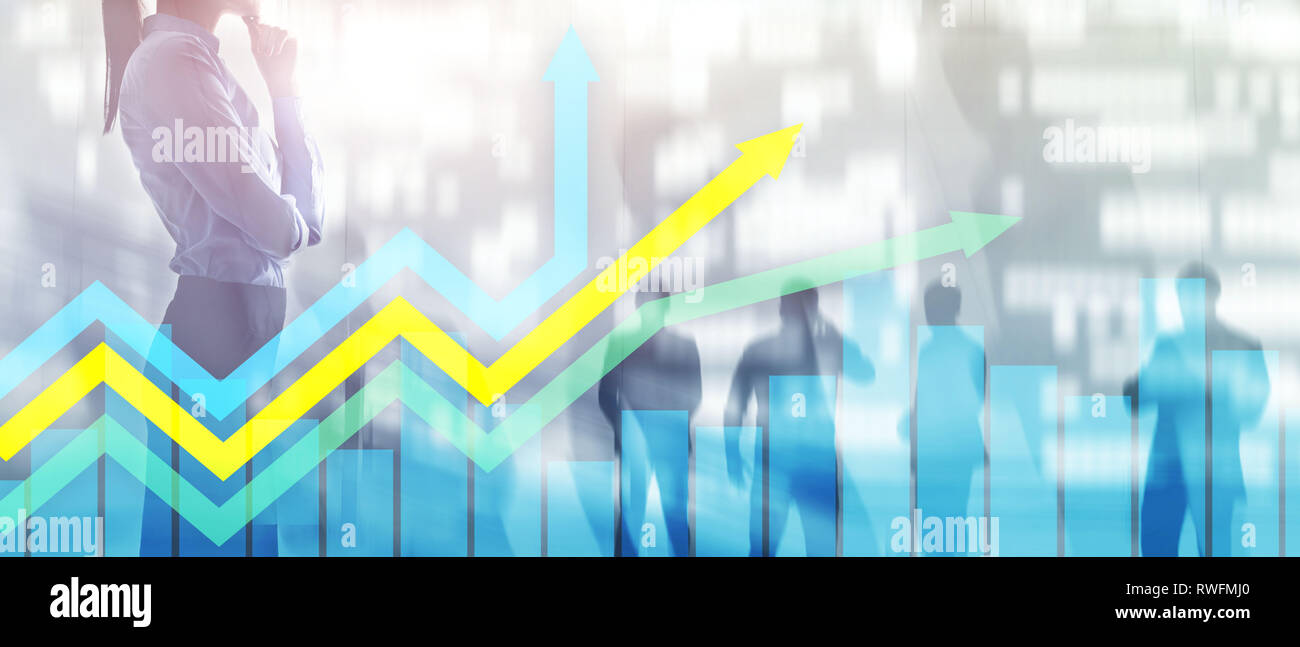 Financial growth arrows graph. Investment and trading concept Stock ...