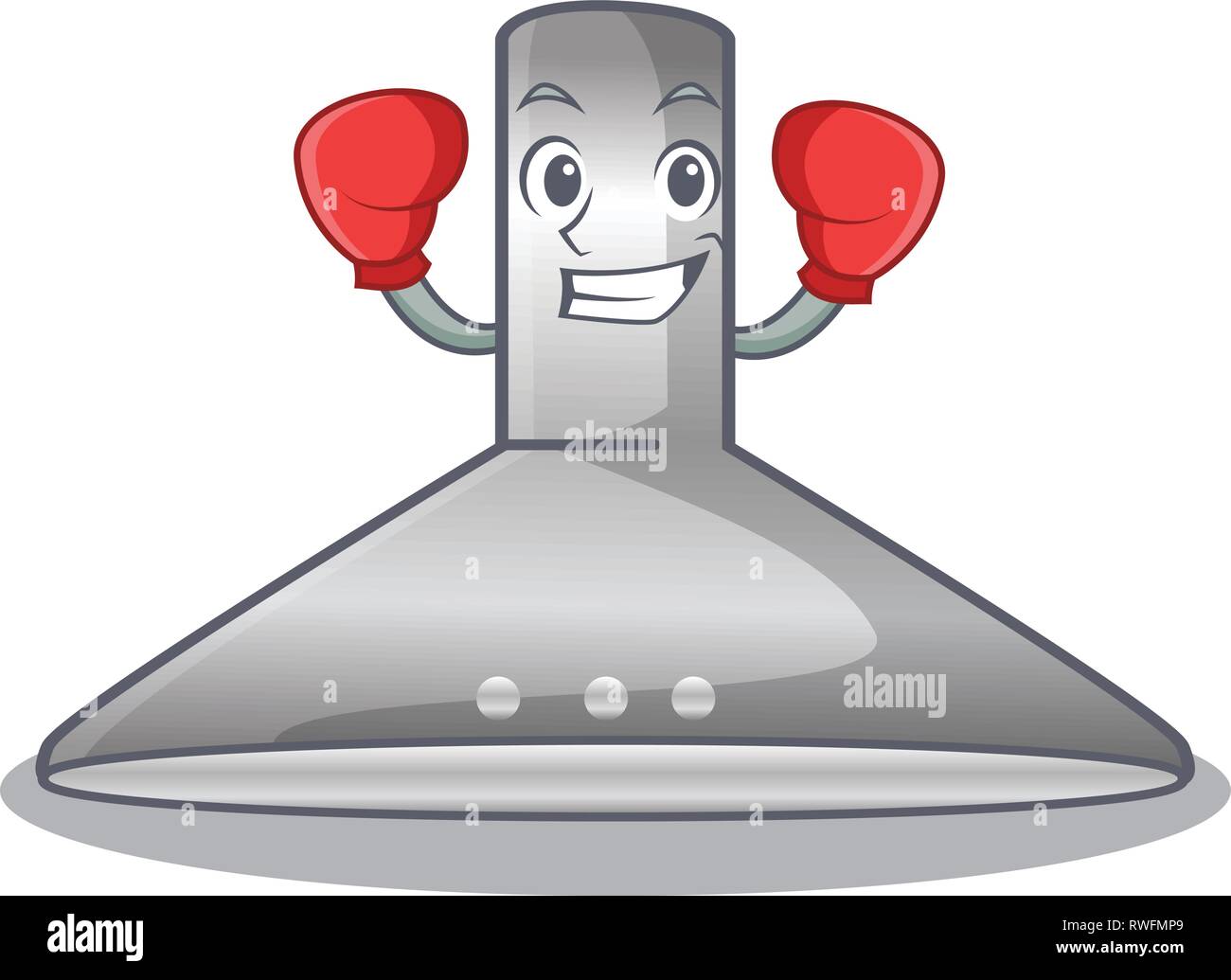 Boxing kitchen hood the character kitchen room vector illustration ...