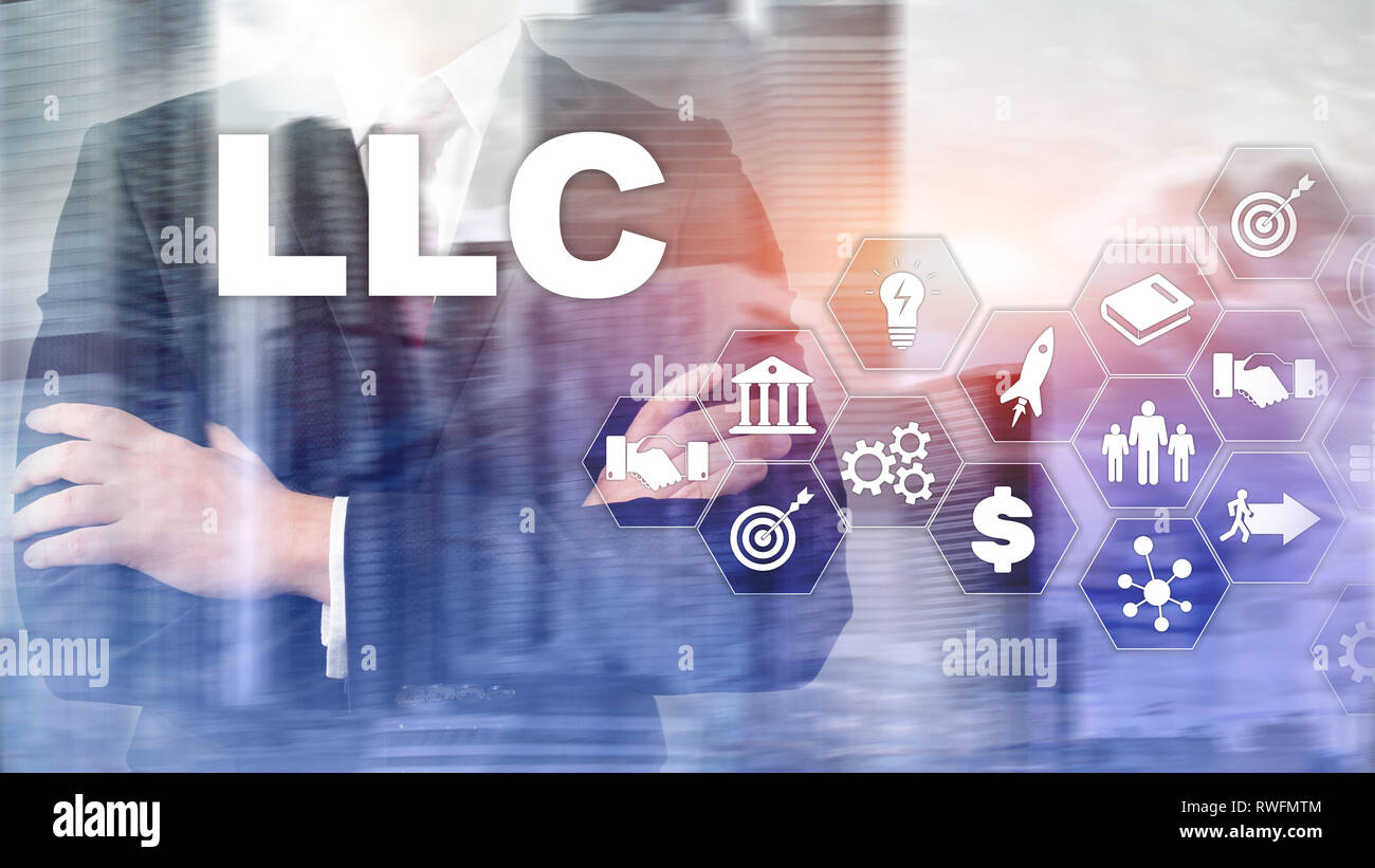 Limited Liability Company concept. Icons on virtual screen. Business ...