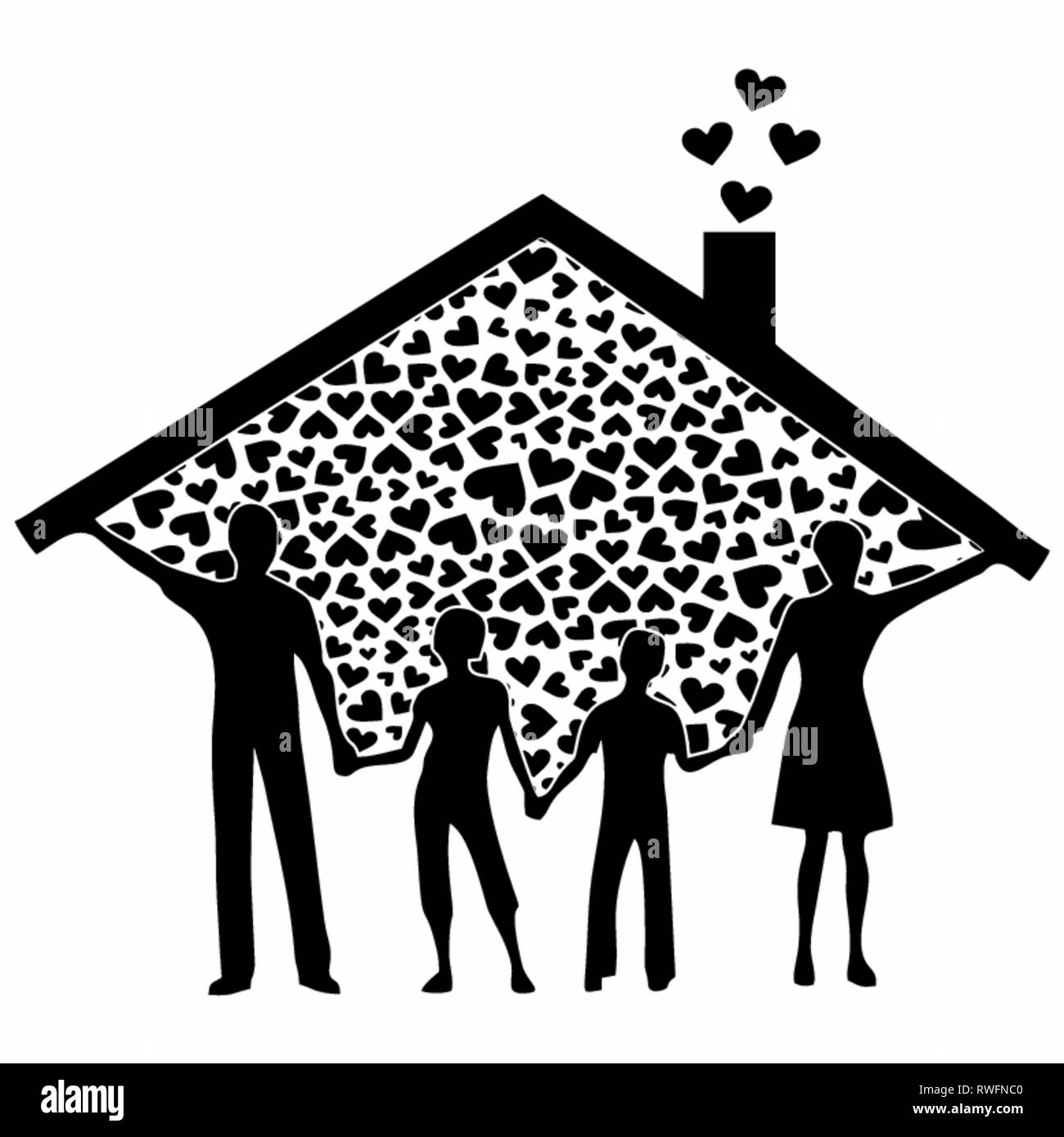 Family full black fill Stock Vector Image & Art - Alamy