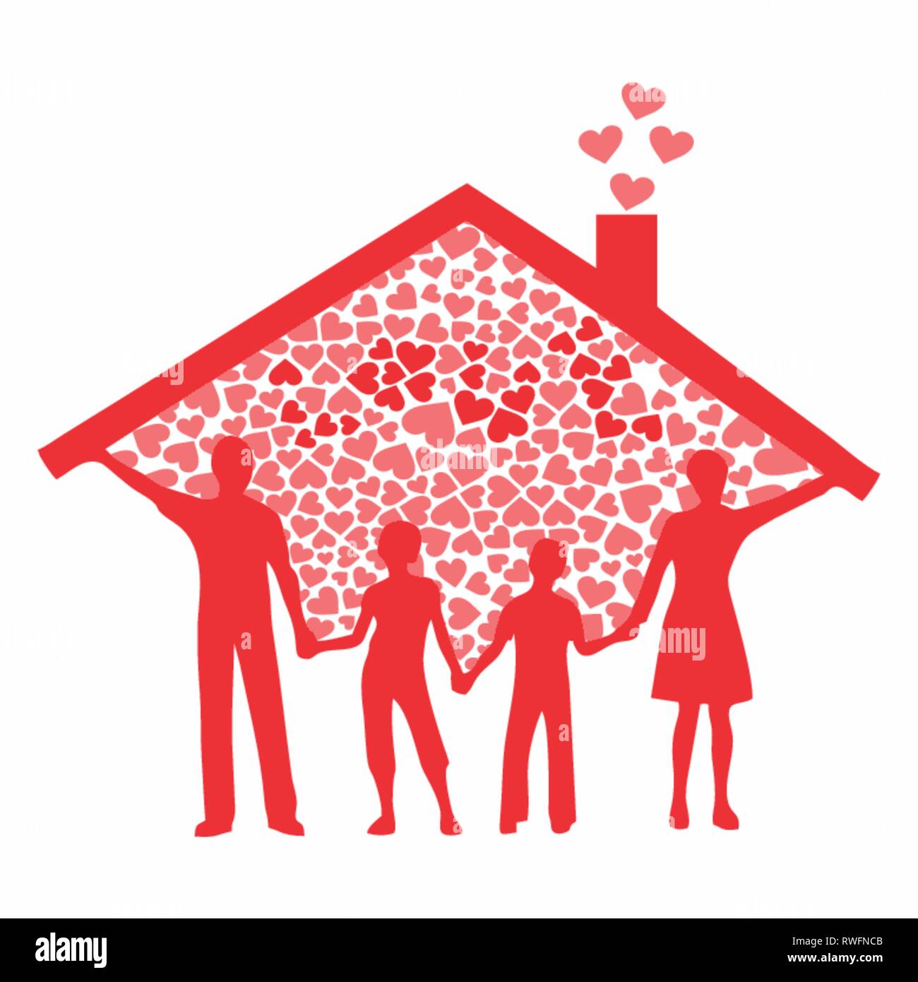 Family full colored Stock Vector Image & Art - Alamy