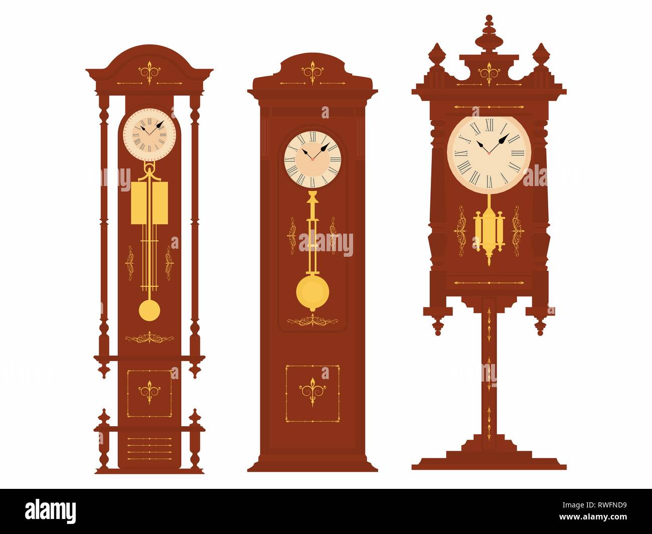 Floor clock colored Stock Vector Image & Art - Alamy