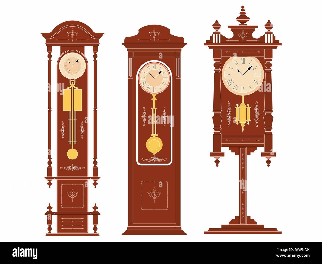 Floor clock white silhouette Stock Vector Image & Art - Alamy