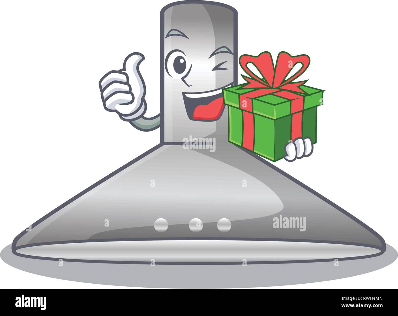 With gift kitchen hood isolated with the cartoon vector illustration ...