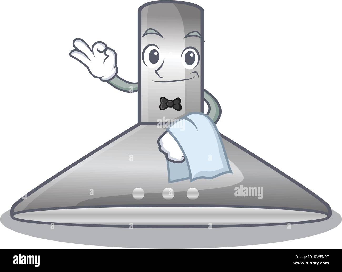 Waiter kitchen hood isolated with the cartoon vector illustration Stock ...