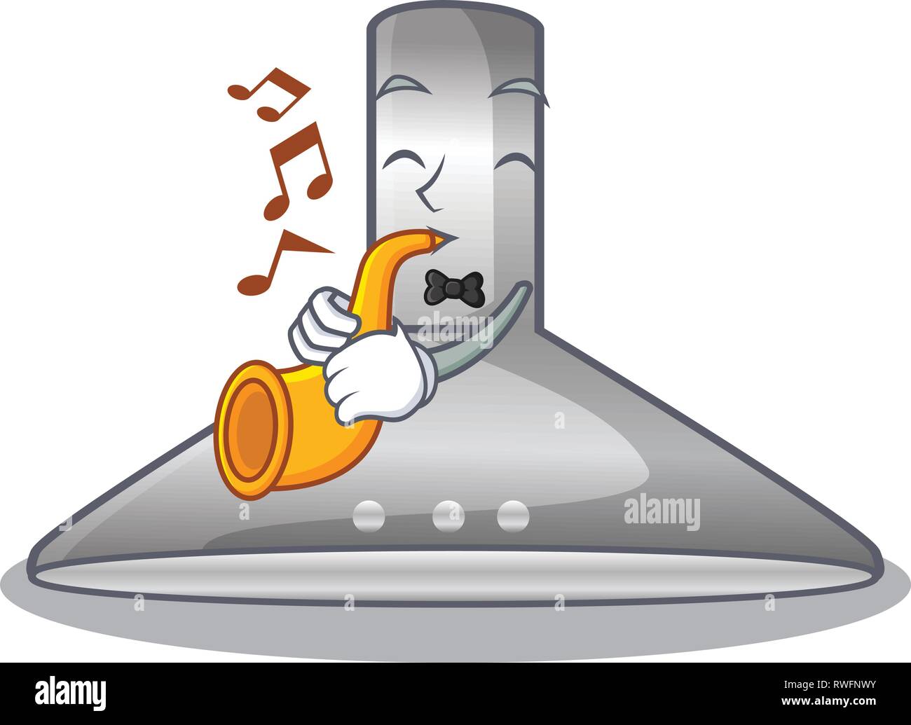 With trumpet kitchen hood isolated with the cartoon vector illustration ...