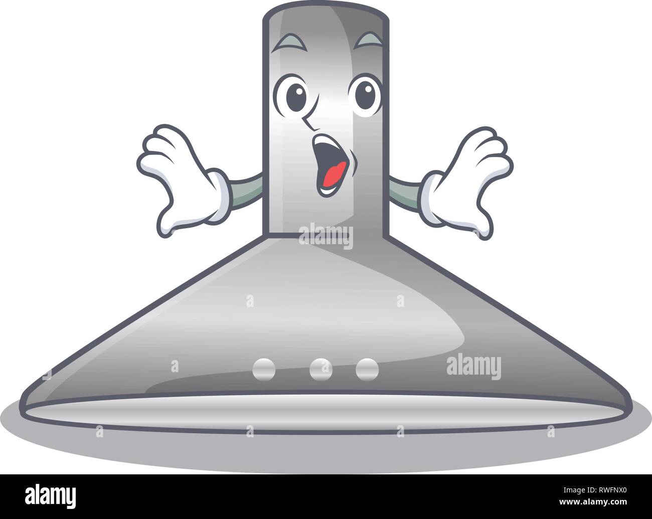 Surprised kitchen hood isolated with the cartoon vector illustration ...