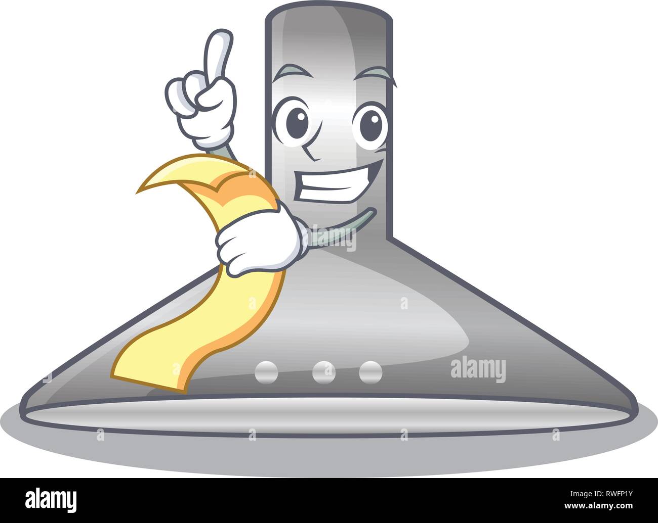 With menu kitchen hood isolated with the cartoon vector illustration ...