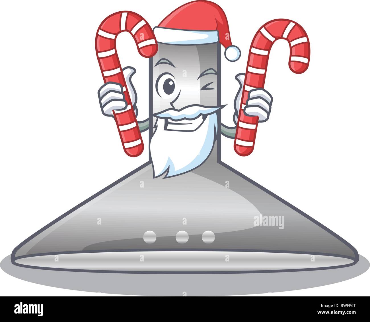 Santa with candy kitchen hood cartoon the for cooking vector ...