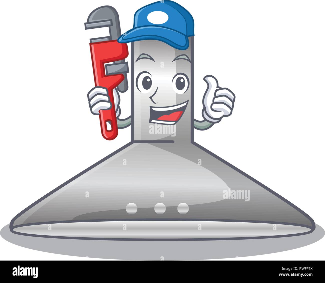 Plumber kitchen hood cartoon the for cooking vector illustration Stock ...