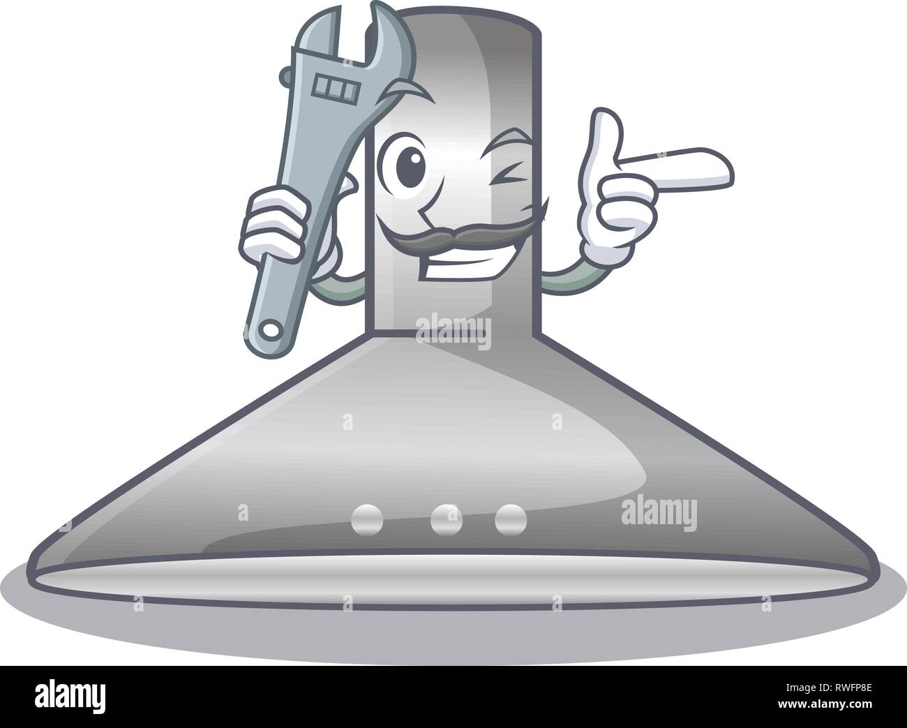 Mechanic kitchen hood cartoon the for cooking vector illustration Stock ...