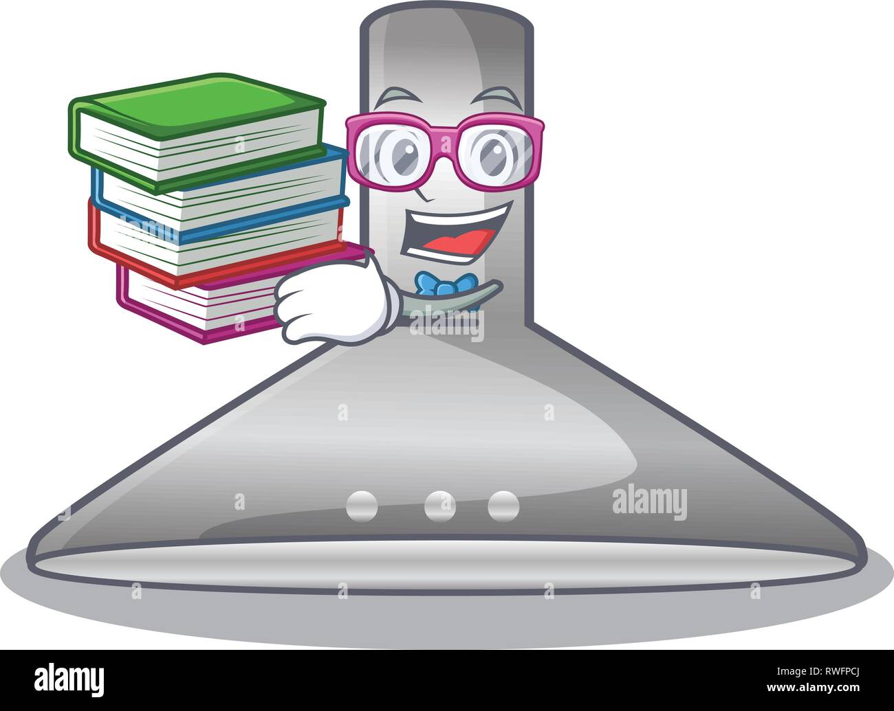 Student with book kitchen hood cartoon the for cooking vector ...