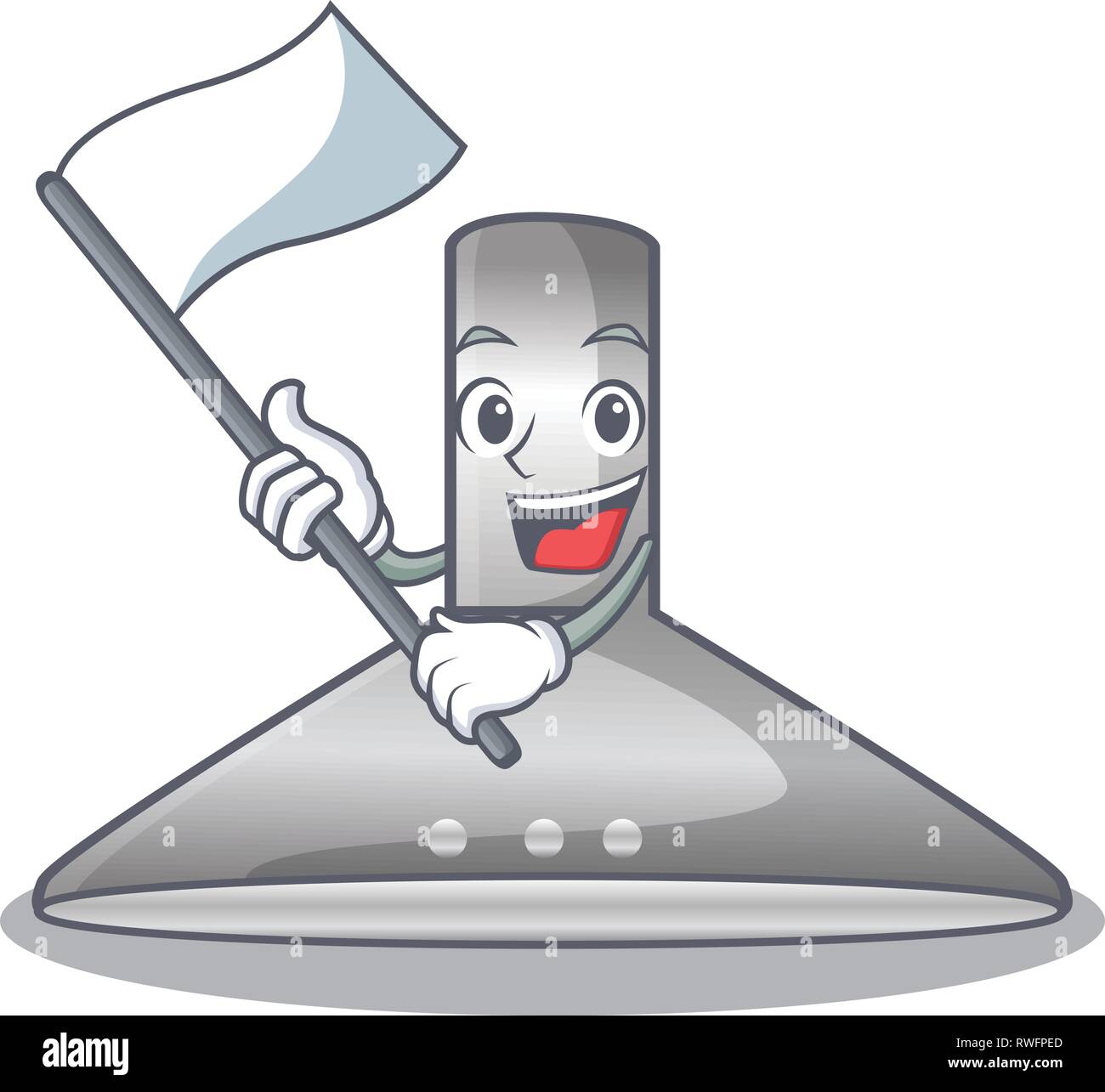 With flag kitchen hood cartoon the for cooking vector illustration ...