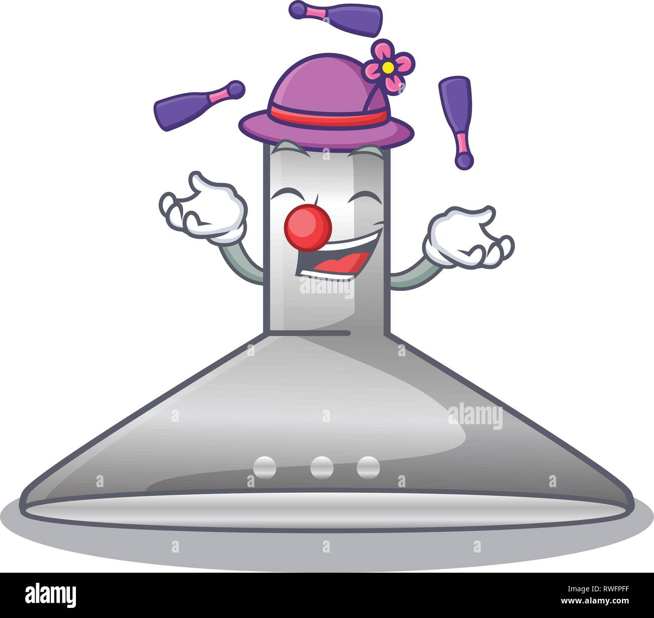 Juggling kitchen hood cartoon the for cooking vector illustration Stock ...