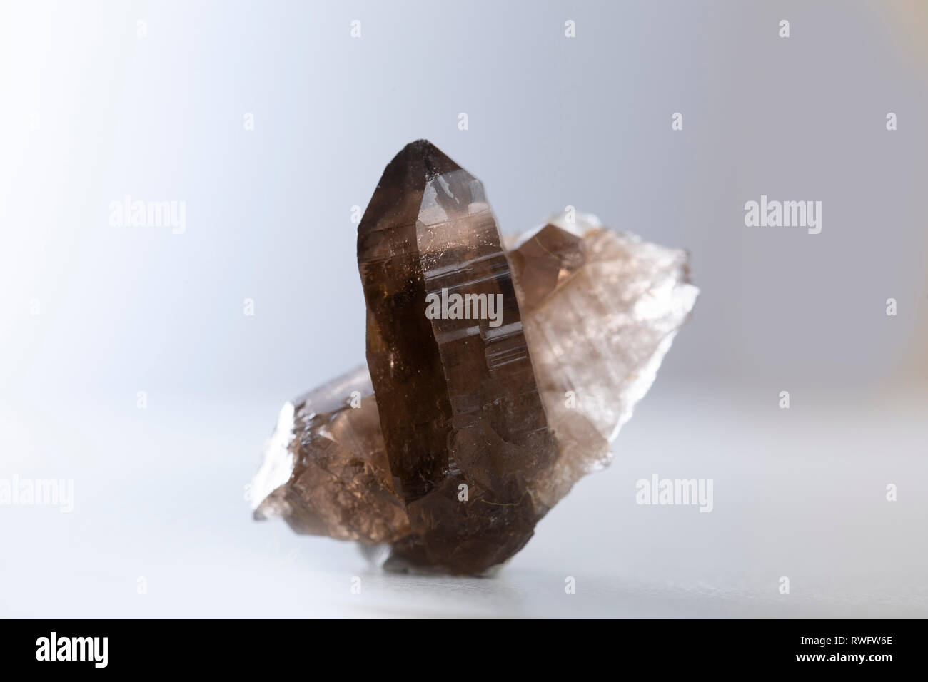 smoky crystal mineral stone quartz gem rock geology Stock Photo - Alamy
