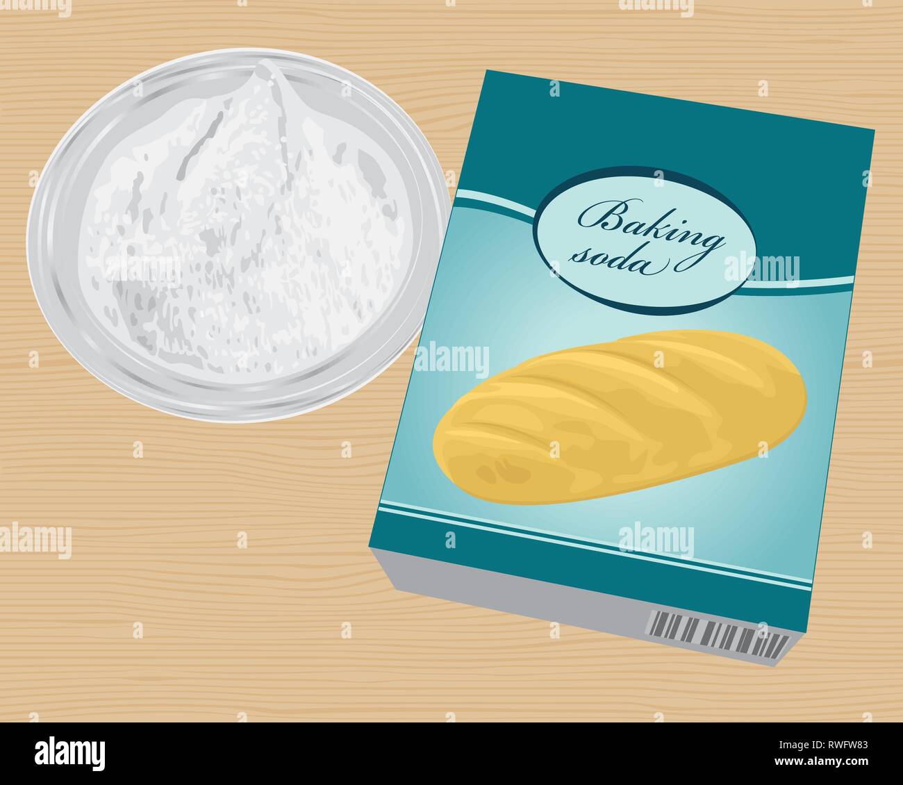 Baking soda in a paper bag vector illustration Stock Vector Image & Art ...