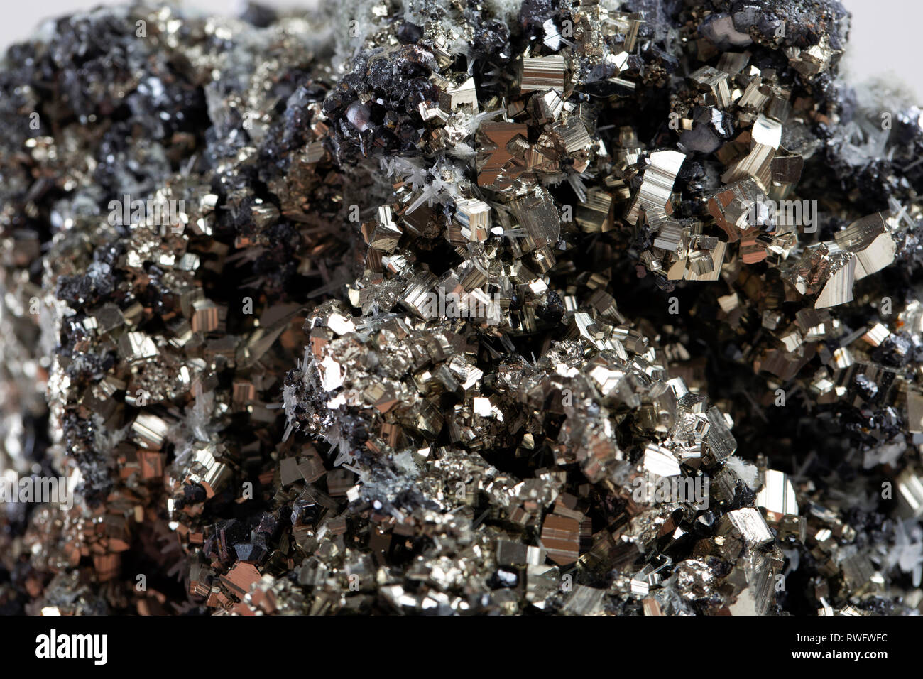 pyrite crystal mineral stone quartz gem rock geology Stock Photo - Alamy