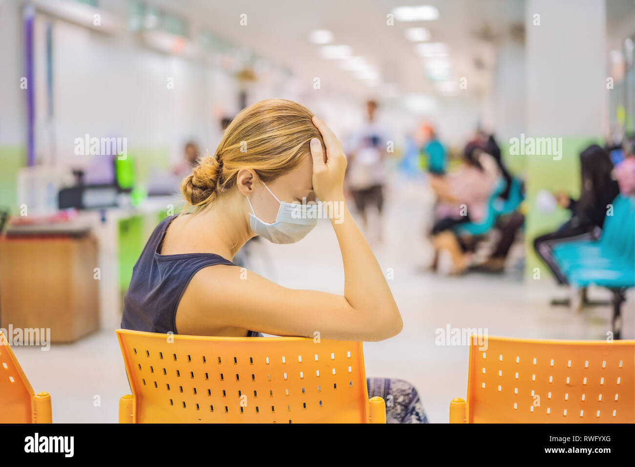 Sick people in a waiting room hi-res stock photography and images - Alamy