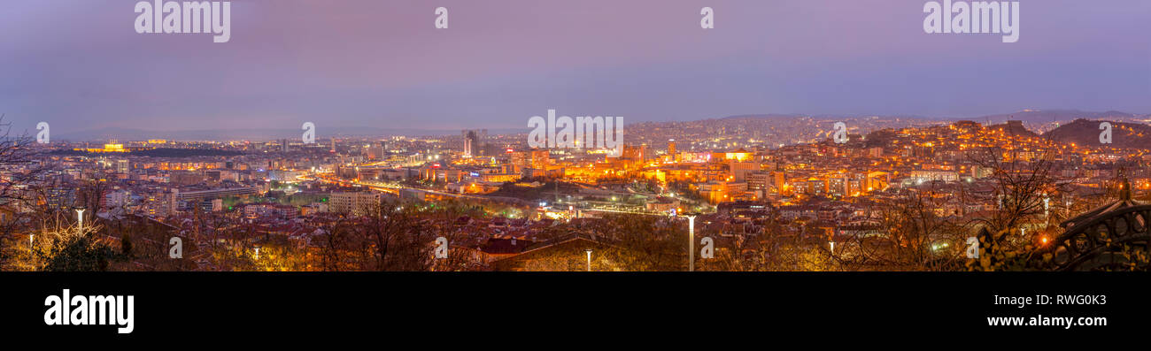 Ankara/Turkey-March 02 2019: Panoramic Ankara view with Anitkabir and ...