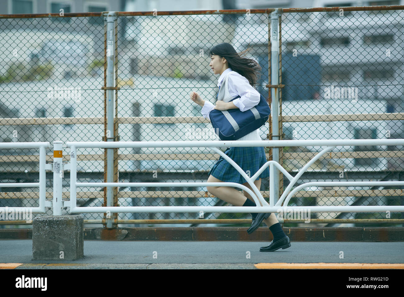 Japanese high school student in uniform downtown Tokyo Stock Photo - Alamy