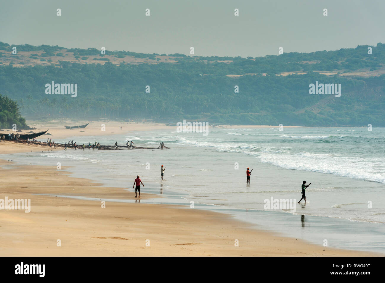 SINDHUDURGA, MAHARASHTRA, INDIA, October 2013, Fishermen going fishing ...