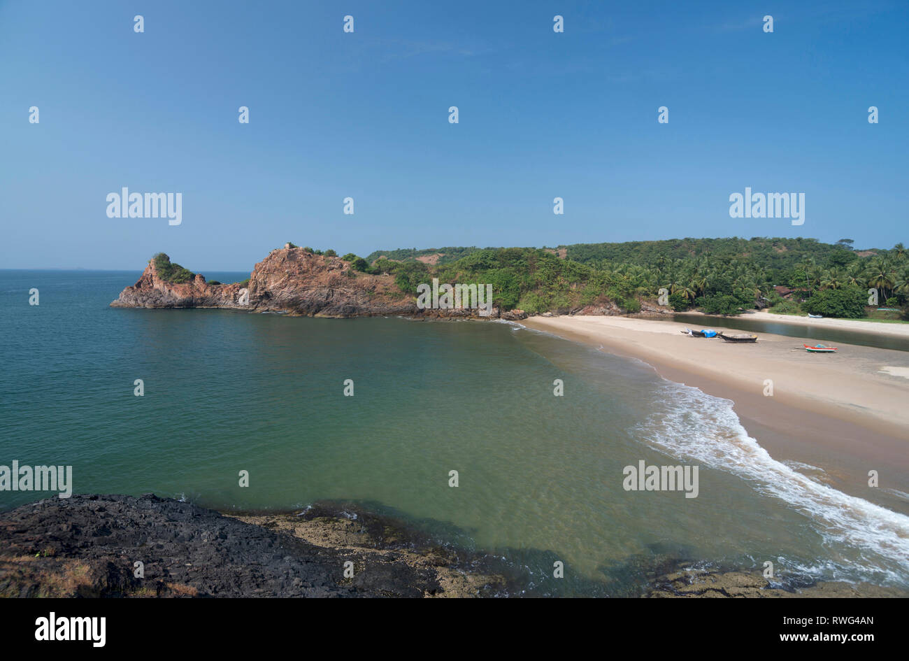 NIvti rock and Nivti beach, Sindhudurg, Maharashtra, India Stock Photo ...