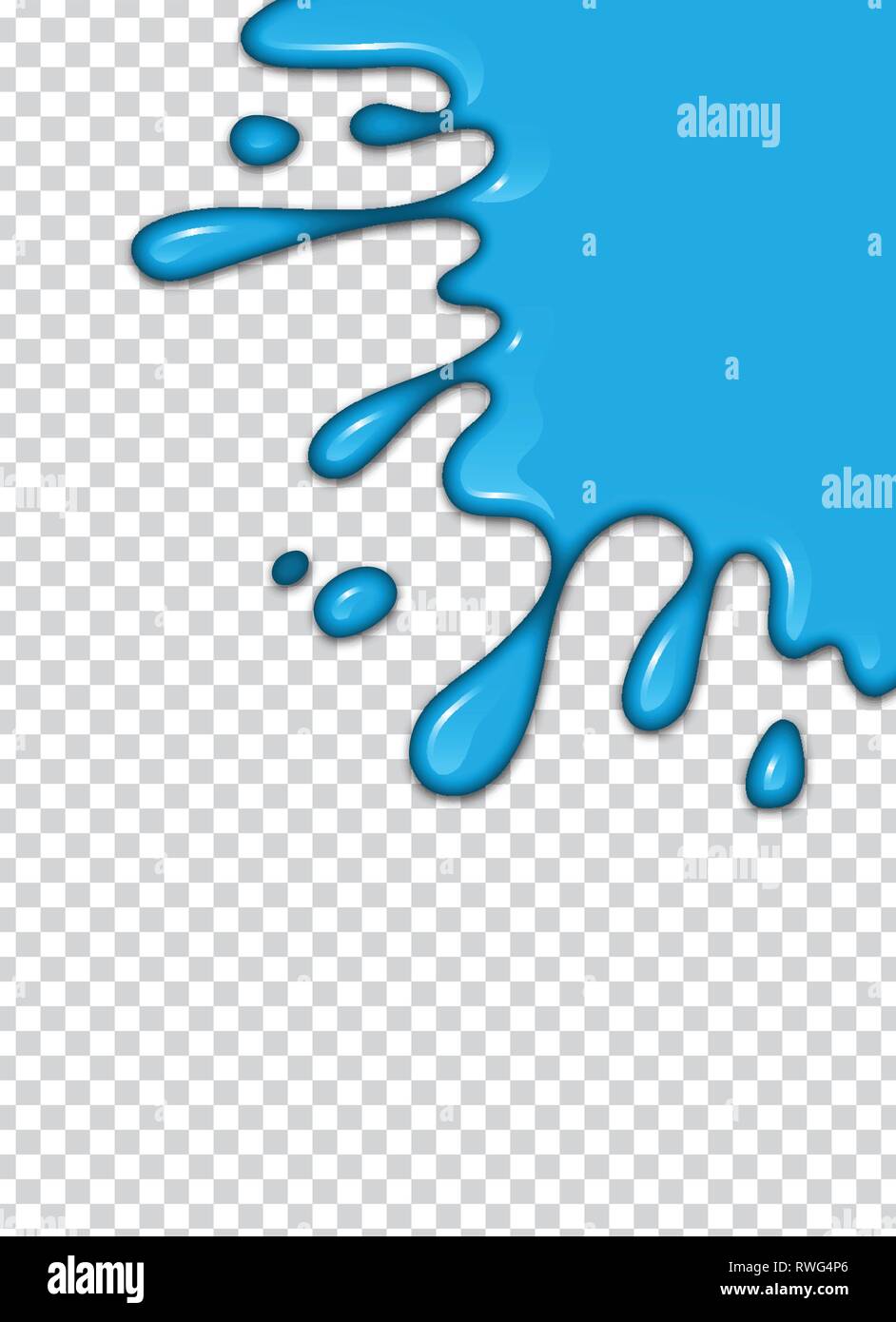 Blue paint splash with transparency background. Vector illustration ...