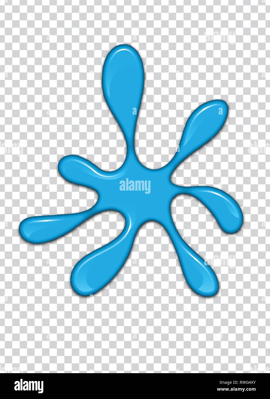 Blue paint splash with transparency background. Vector illustration ...