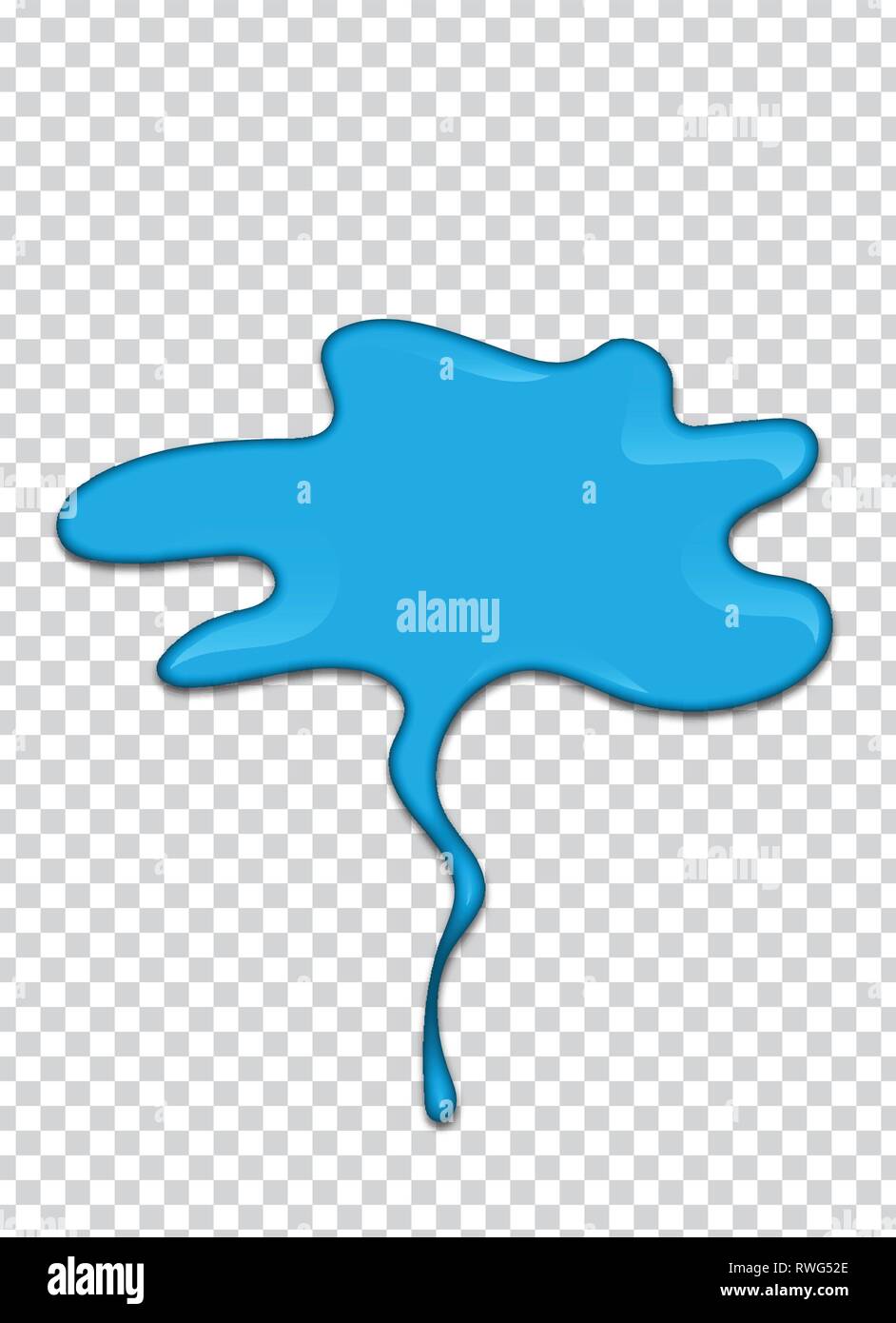 Blue paint splash with transparency background. Vector illustration ...